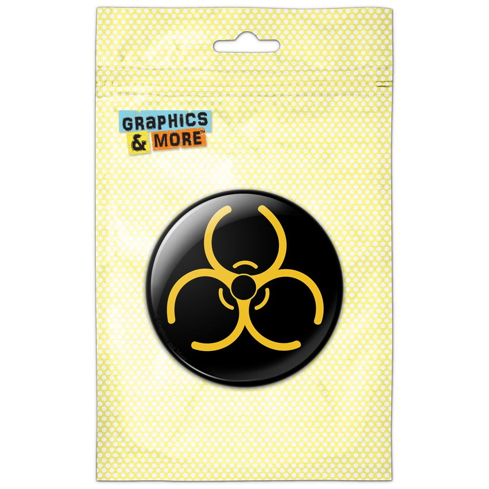 Biohazard Warning Symbol Yellow Refrigerator Button Magnet - Walmart.com