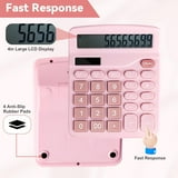 Niulife Office Desk Calculator with Solar Power, 12 Digits Large LED ...