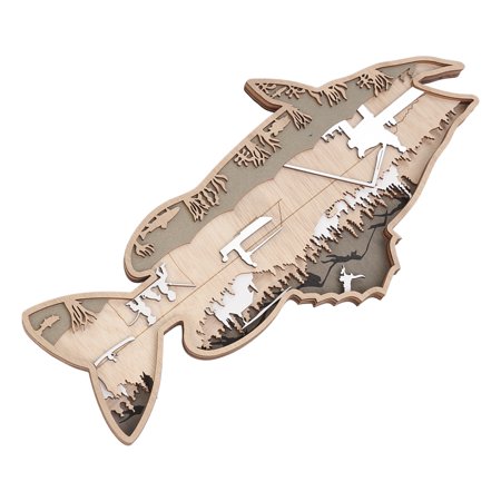 Wooden Hollowed Fish Cutouts DIY Painting Craft Figurine Multilayer ...