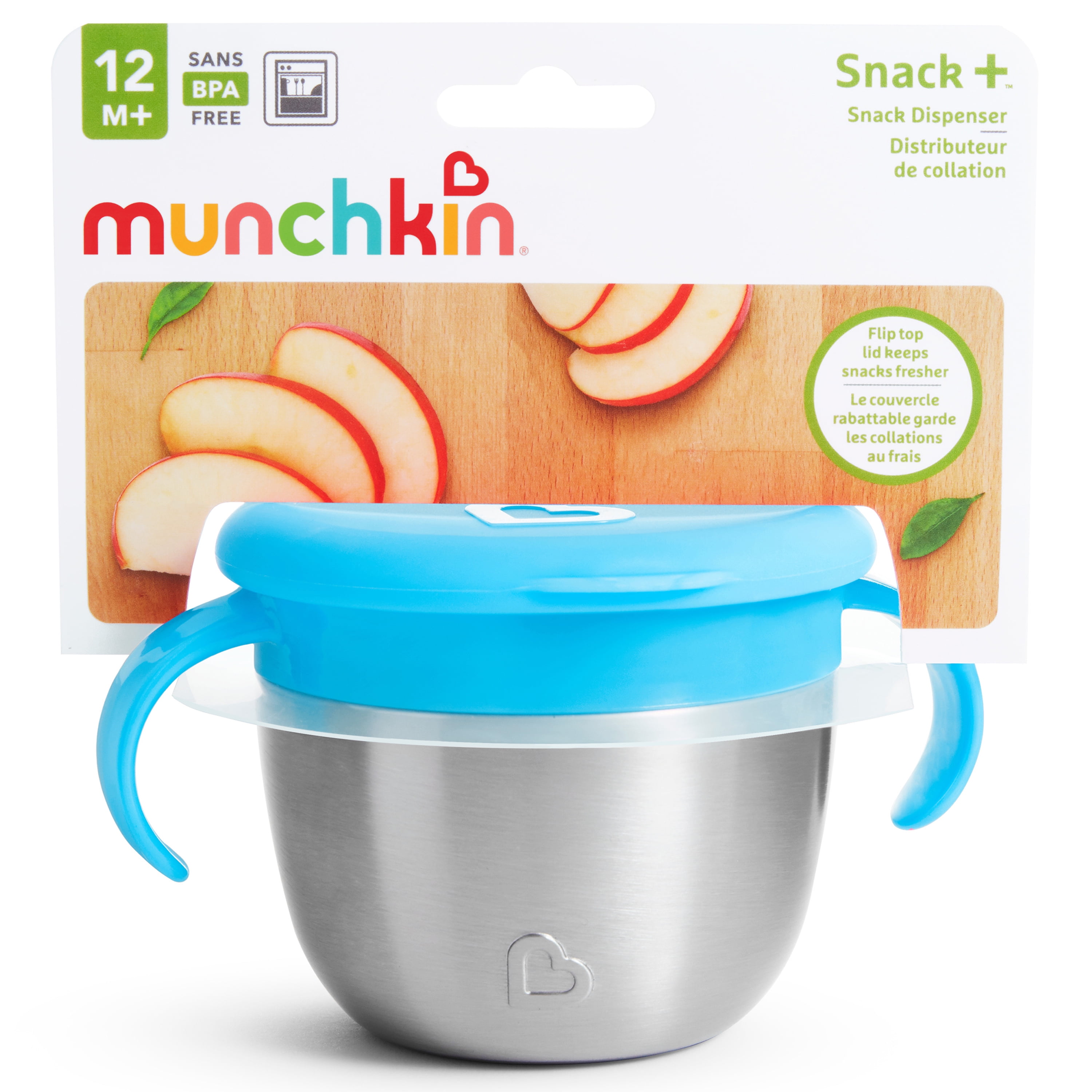 Buy Munchkin Stainless Steel Snack Container Cup, Holds up to 9oz, Blue ...