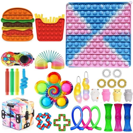 TIK Tok Fidget Packs Anti-Anxiety Tools, 30pcs Push Pop Mini Fidget ...