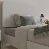 Merrick Lane Twin Platform Bed with Headboard - Light Grey Fabric ...