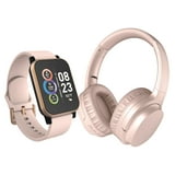 iTech Fusion 2 Unisex Pink Smart Watch with Wireless Headphone 900350B ...