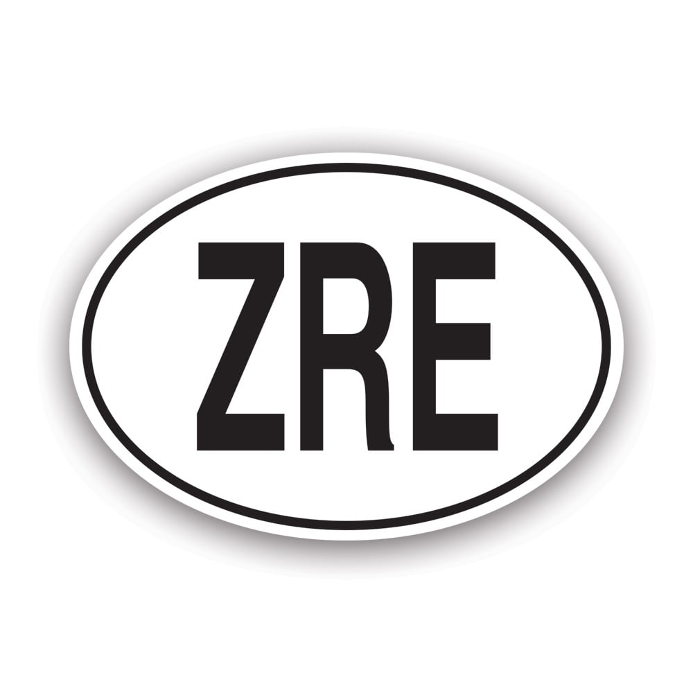 ZRE Democratic Republic of the Congo Country Code Oval Sticker Decal ...