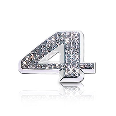 Crystallized Number 4 Car Emblem - Walmart.com