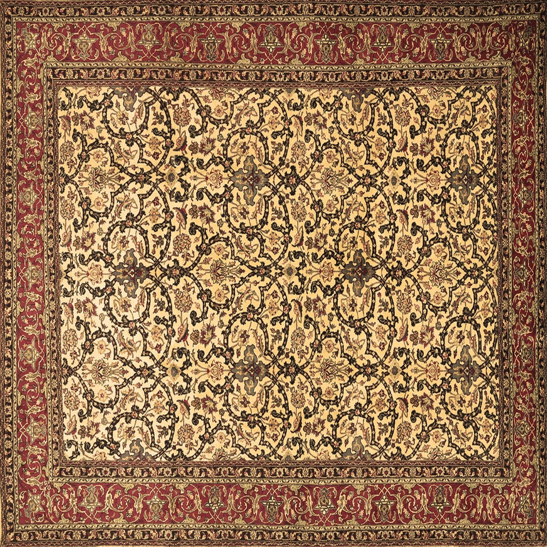 Ahgly Company Indoor Square Persian Brown Traditional Area Rugs, 6 ...