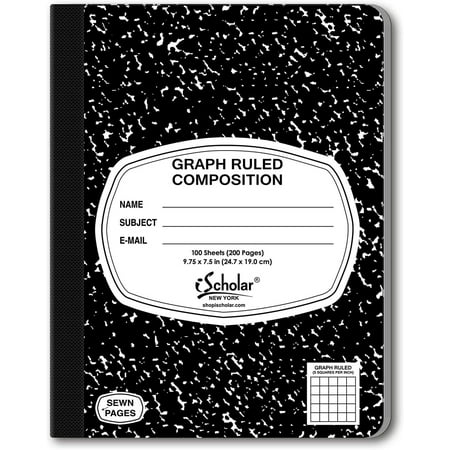 iScholar Composition Book, 100 Sheets, 5 X 5 Graph Ruled, 9.75 X 7.5 ...