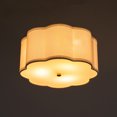 8-Petal Flush Mount Ceiling Lamp, Cream White Indoor Light Fixture 110V ...