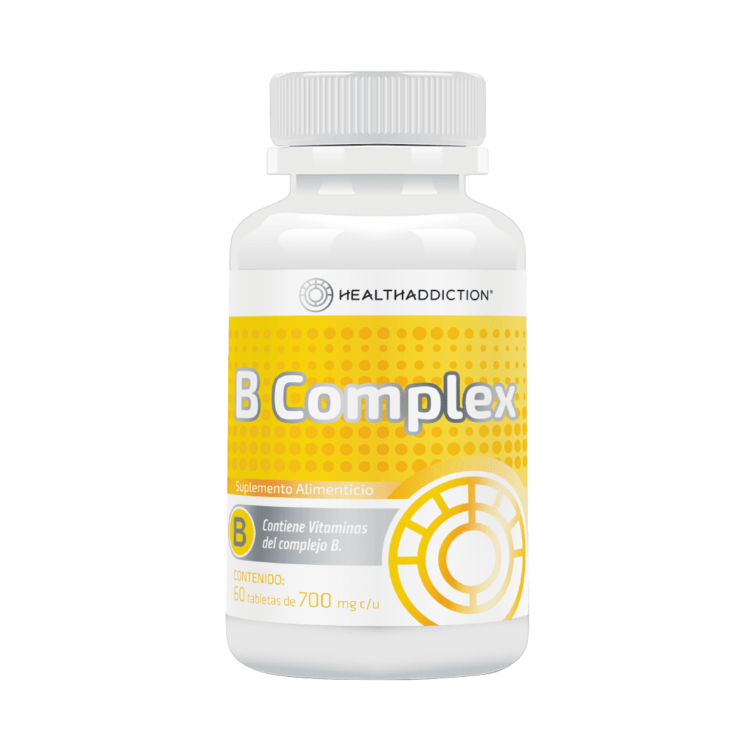 Complejo B B Complex Healthaddiction Vitaminas B1, B2, B3, B5, B6, B7, B9, B12-60 Energía y ...