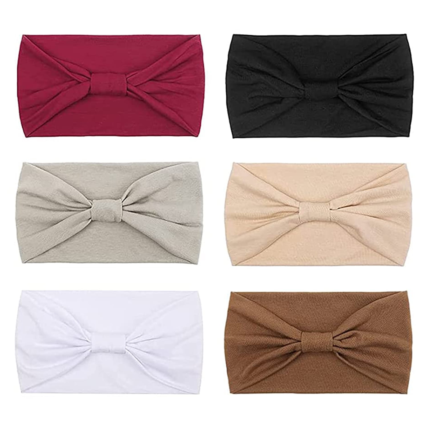 Huachi Headbands For Women African Boho Wide Knotted Head Wraps Turbans