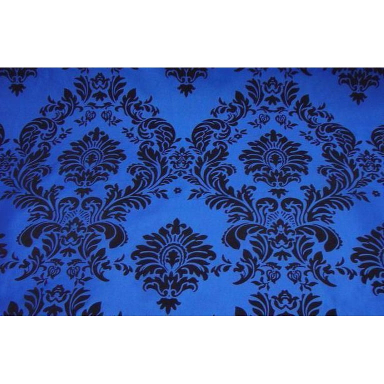 Royal Blue Black Damask Royal Fabric Damask Black Wallpaper A10909