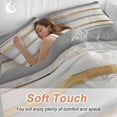 Abstract Yellow Gray White Stripes Comforter Set Twin Size, Simple ...