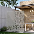MAYEERTY Grey Rectangular Galvanized Metal Privacy Screen, Outdoor ...