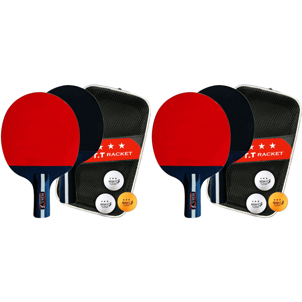 Pala Ping Pong 2 Raquetas Y 3 Pelotas Con para Torneos (Mango Corto ...
