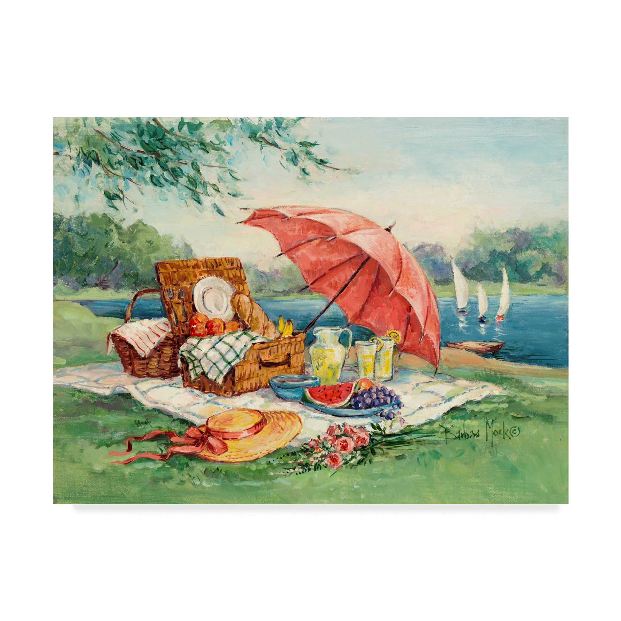 Trademark Fine Art ' Summer Picnic' Canvas Art by Barbara Mock ...