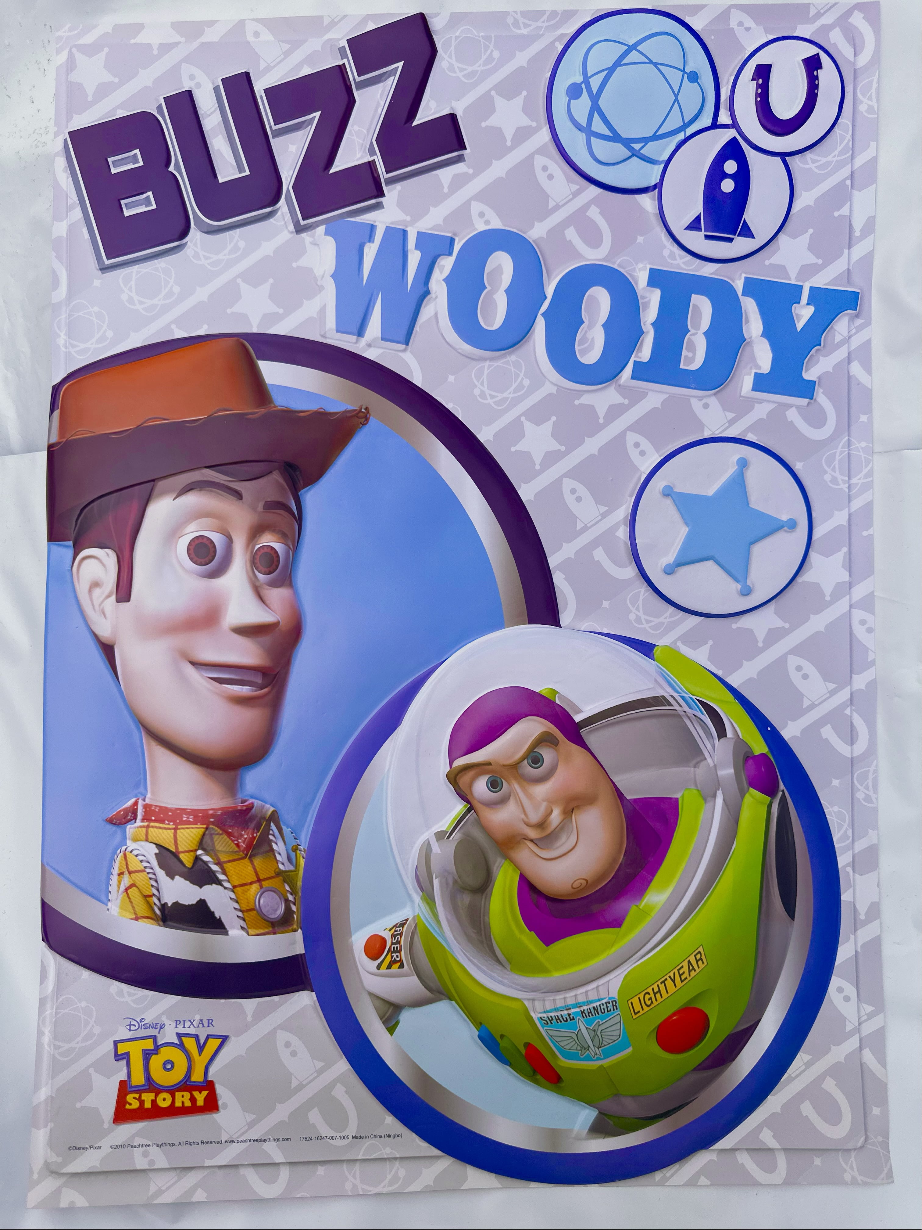 Large Disney Toy Story Poster- Woody And Buzz 3D PVC Wall Poster ...