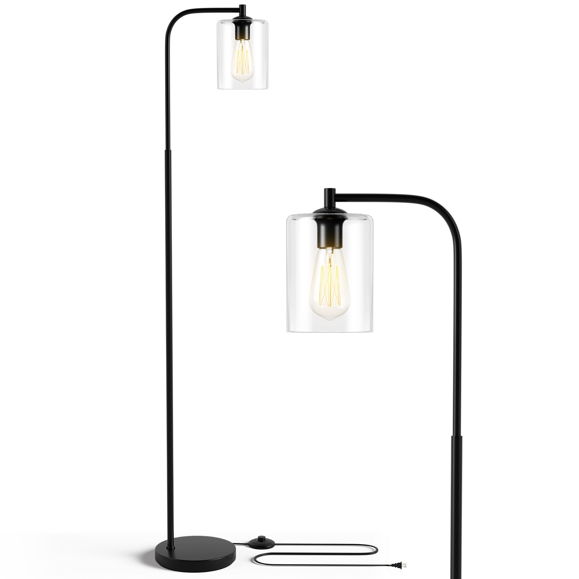 costway-modern-standing-pole-floor-lamp-w-glass-shade-indoor-walmart