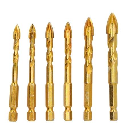 Spear Head Bits,6Pcs Cross Spearhead Drill Ceramic Drill Bit Masonry ...