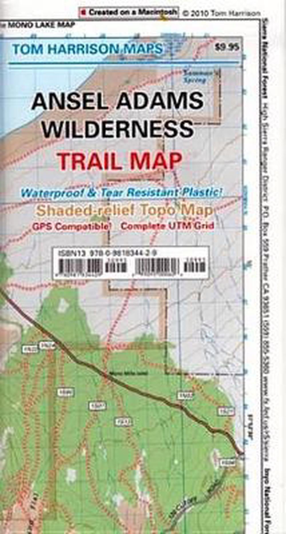 Ansel Adams Wilderness Trail Map : Shaded-Relief Topo Map - Walmart.com ...