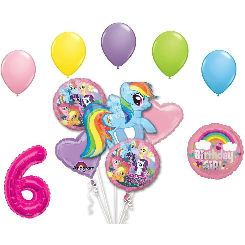 My Little Pony Rainbow Dash Friends 6th Birthday Party Balloons 12 ...