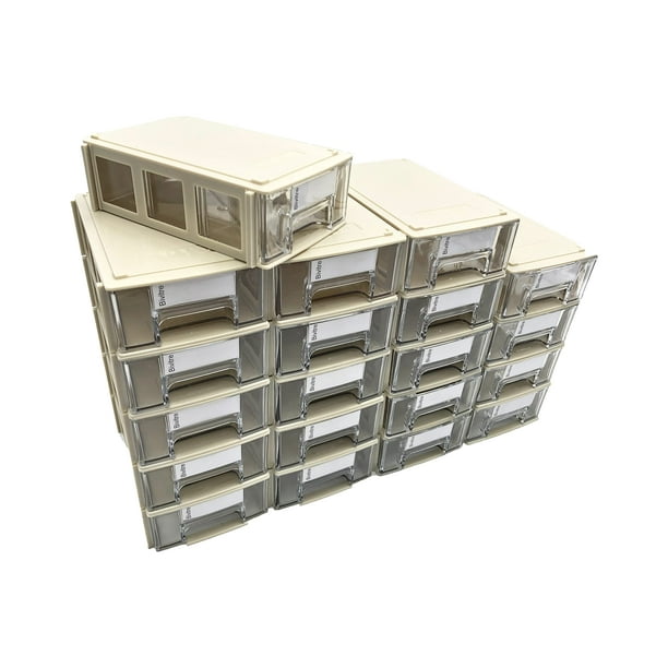 Stackable Storage Drawers Set of 20, Plastic Drawers Organizer for ...