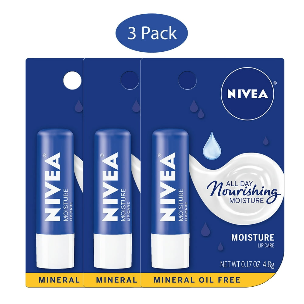 NIVEA Moisture Lip Care 0.17 oz. Carded Pack - Walmart.com - Walmart.com