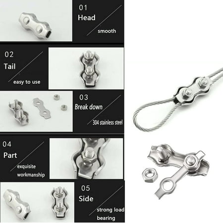 12 Pieces Of m3 Wire Rope Duplex Cable Ties, 304 Stainless Steel Duplex ...