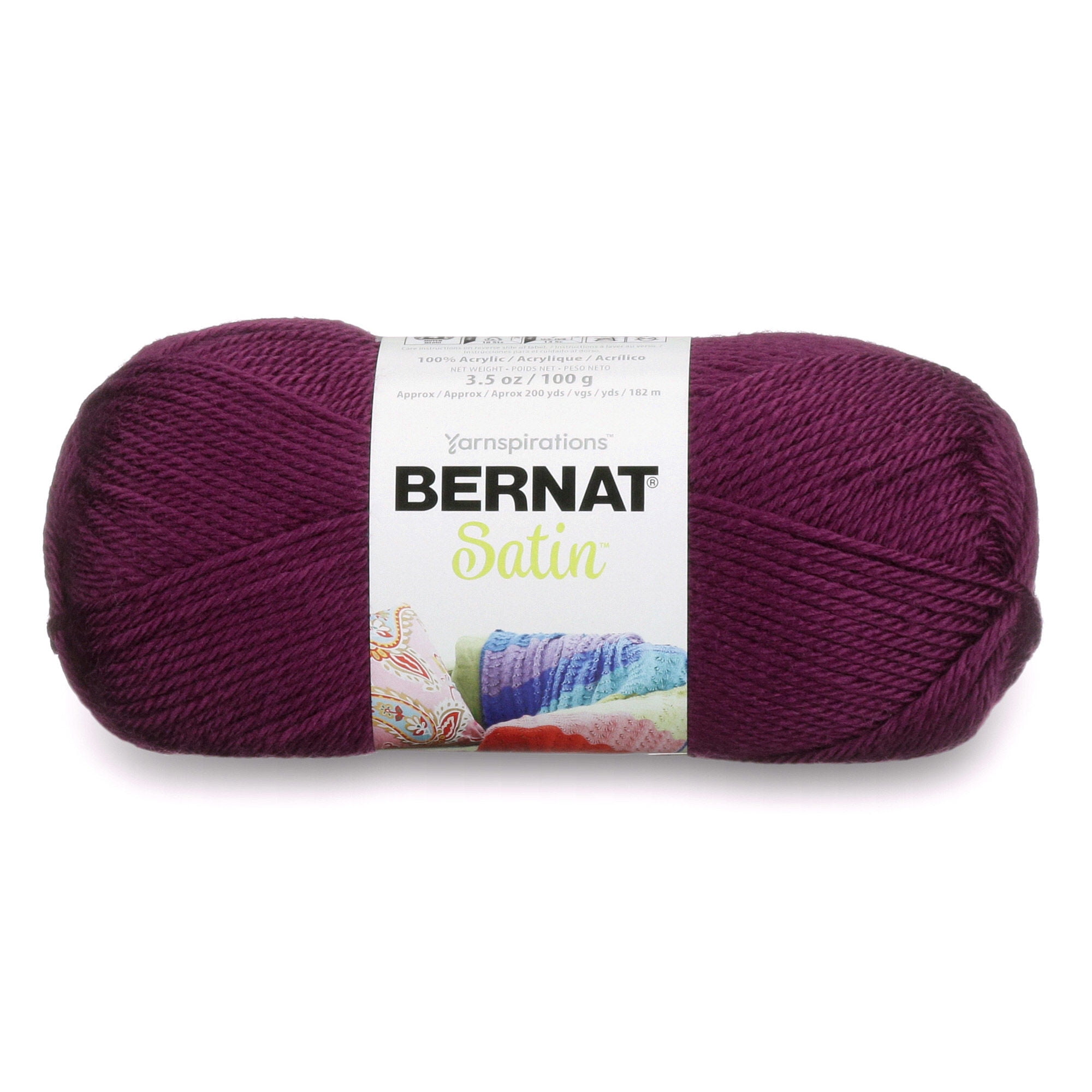 Bernat® Satin™ #4 Medium Acrylic Yarn, Sultana 3.5oz/100g, 200 Yards ...