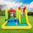 Gymax Inflatable Bounce House Water Slide Bouncer Pool w/ Climbing Wall ...