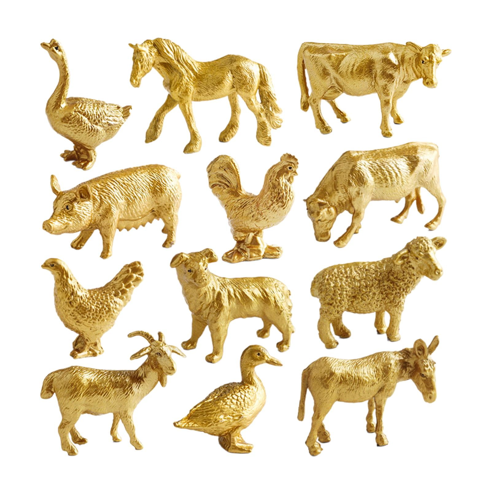 Educational Farm Play Set 12 Piece Large Farm Animal Toy Figures Set ...