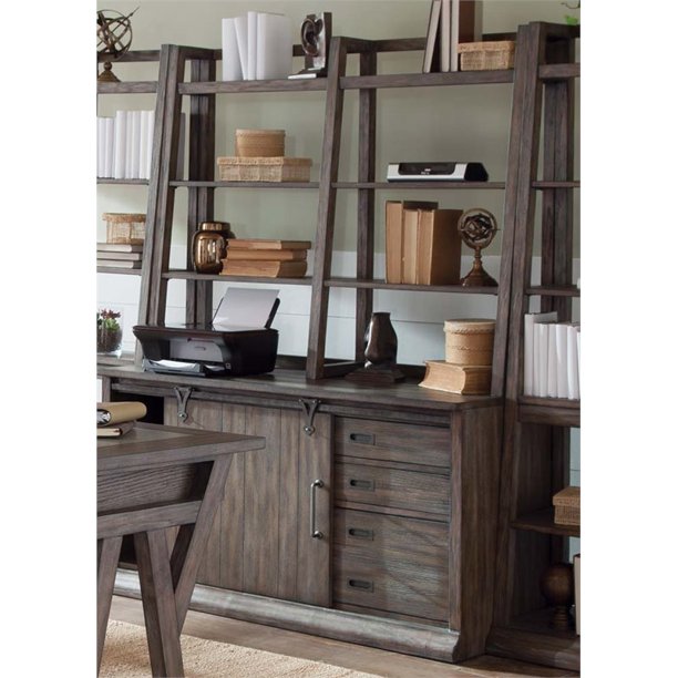 Liberty Furniture Stone Brook Computer Credenza and Hutch in Saddle ...