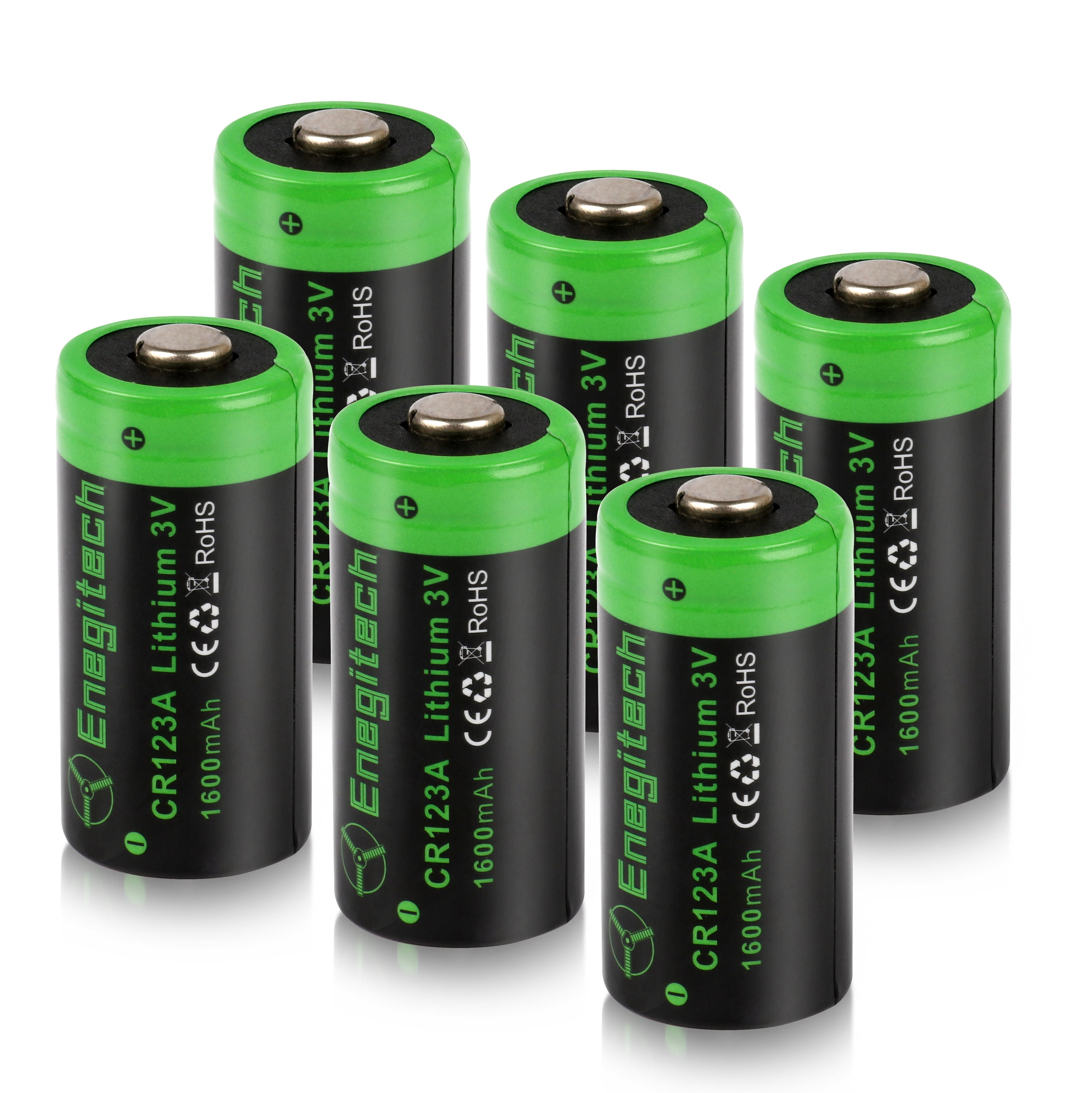 Enegitech CR123A Lithium Battery Non-Rechargeable 3V 1600mAh with PTC ...