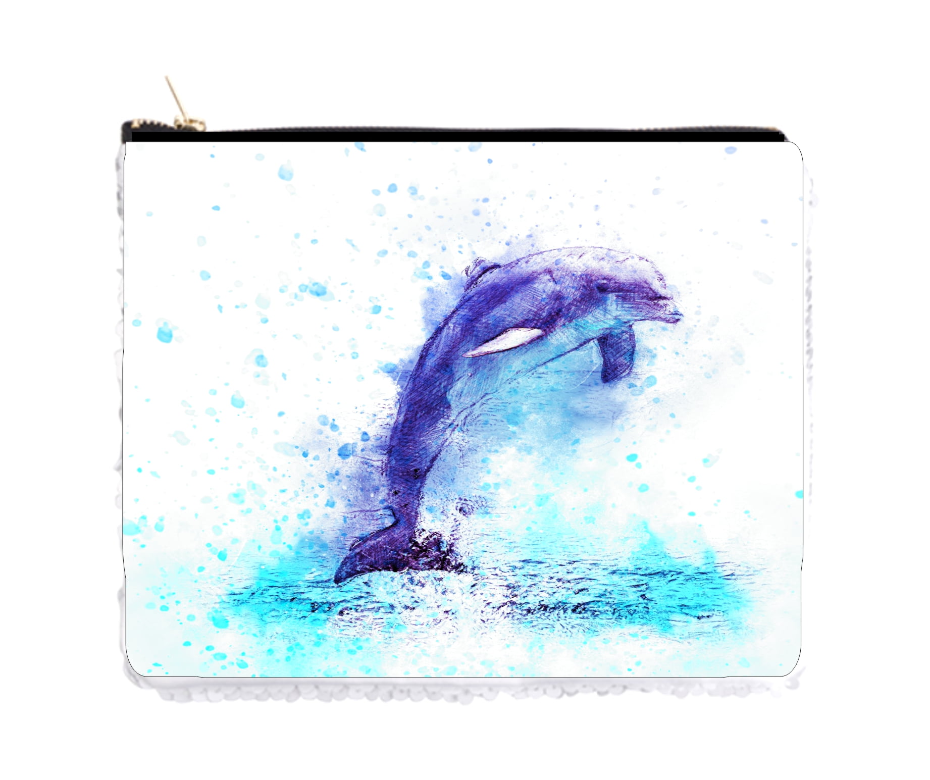 Pencil Pouch Animal Dolphin Watercolor Sequin Pencil Holder Pouch ...