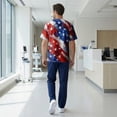 4th of July Scrubs Tops for Men 250th Anniversary USA Athletic-Inspired ...