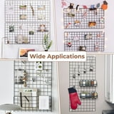 2Pcs Wire Wall Grid Panel, Wall Hanging Display Grid Holders with Photo ...