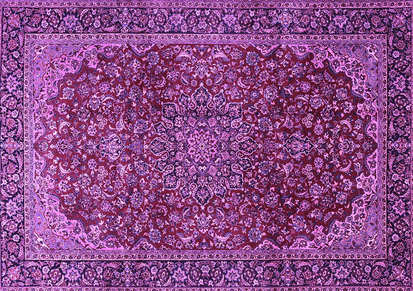Ahgly Company Indoor Rectangle Medallion Purple Traditional Area Rugs ...