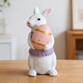 Cross-border Easter Bunny Series Decorative Resin Figurines Holding ...