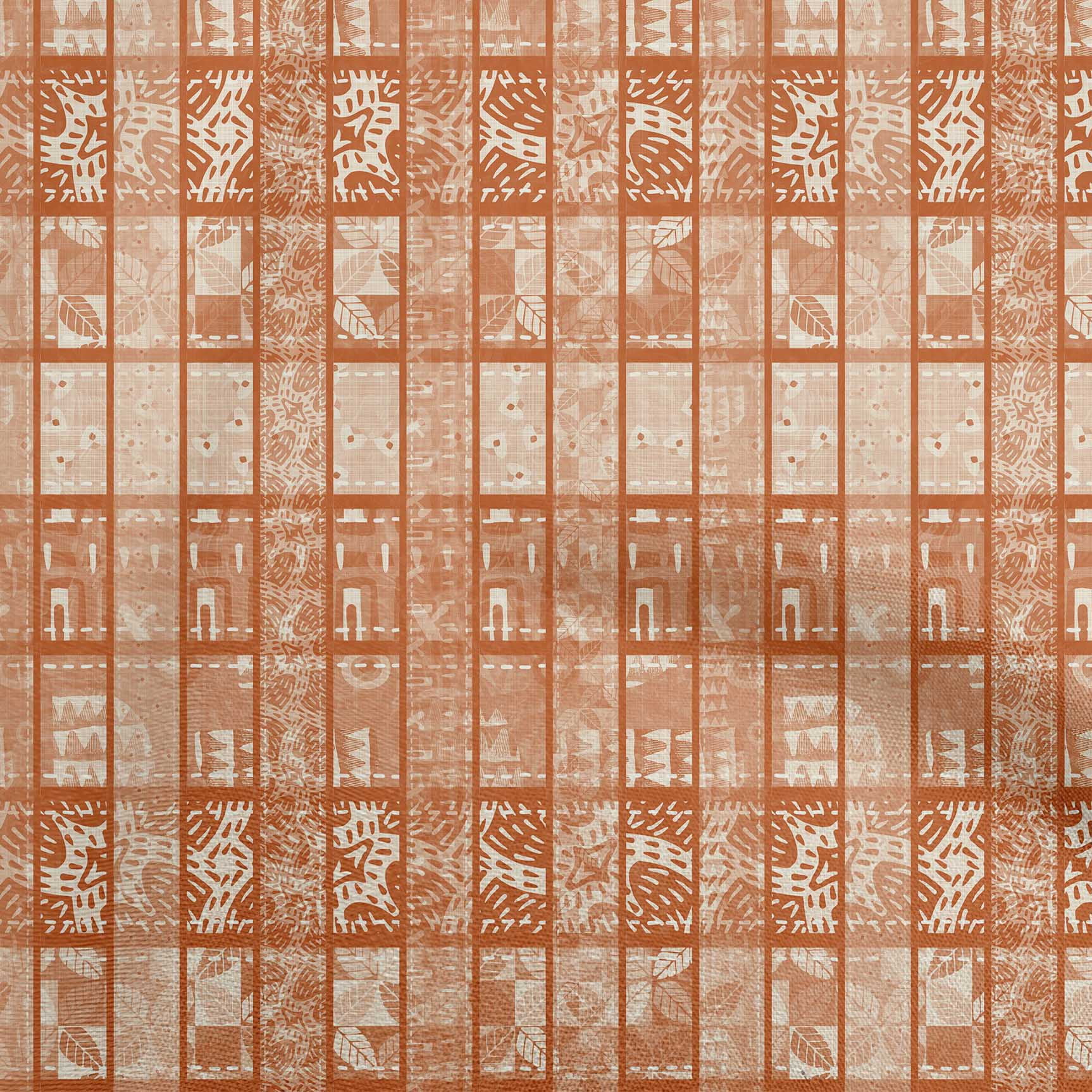 oneOone Cotton Silk Orange Fabric Aaian Batik Sewing Material Print ...