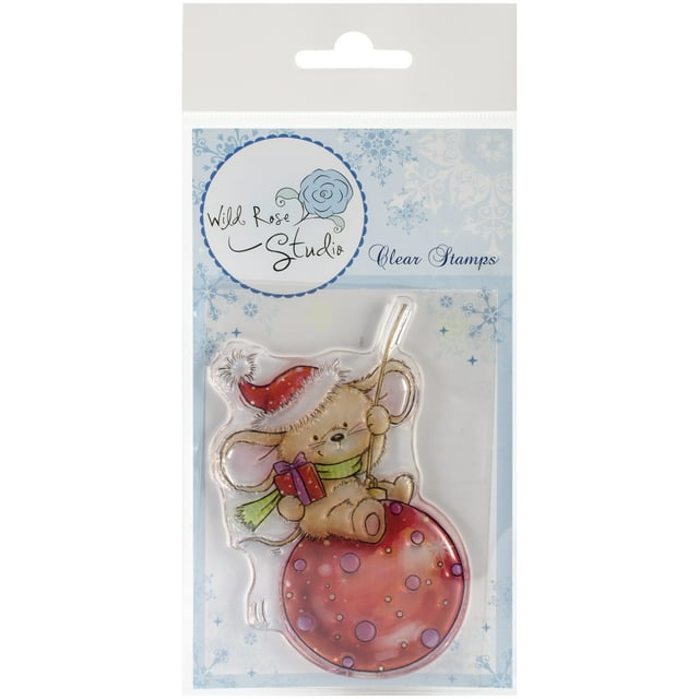 Wild Rose Studio Ltd. Clear Stamp 3.5X3 -Mouse on Bauble - Walmart.com