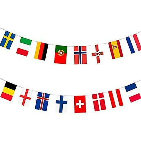 Women's Euro 2022 Flag Bunting, European Flags Ladies Football Double ...