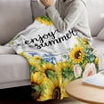 Enjoy Summer Sunflower Rose Fleece Throw Blanket Country Farm Flower ...