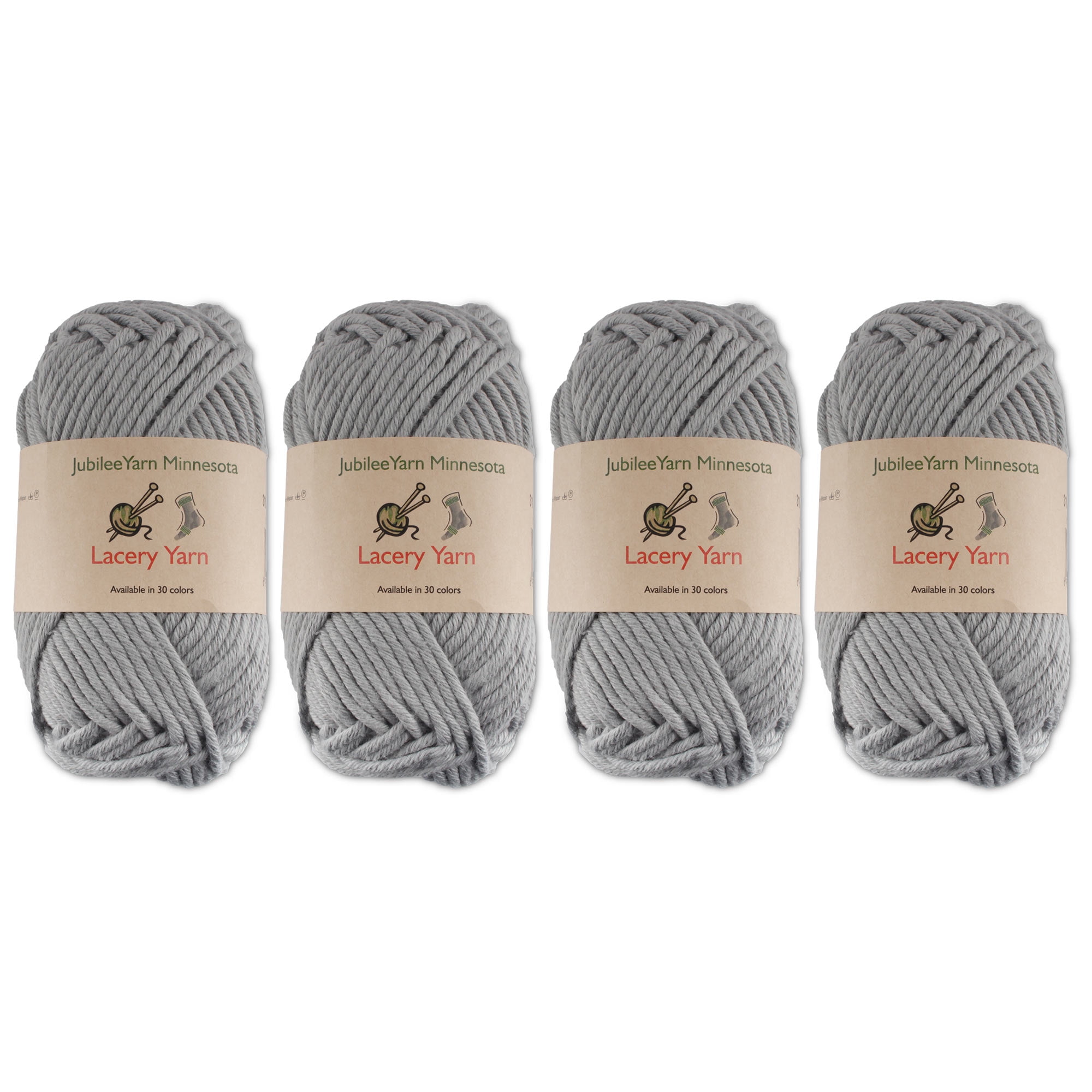 Bulky Weight Lacery Yarn 100g - 4 Skeins - 100% Cotton - Sterling Grey ...