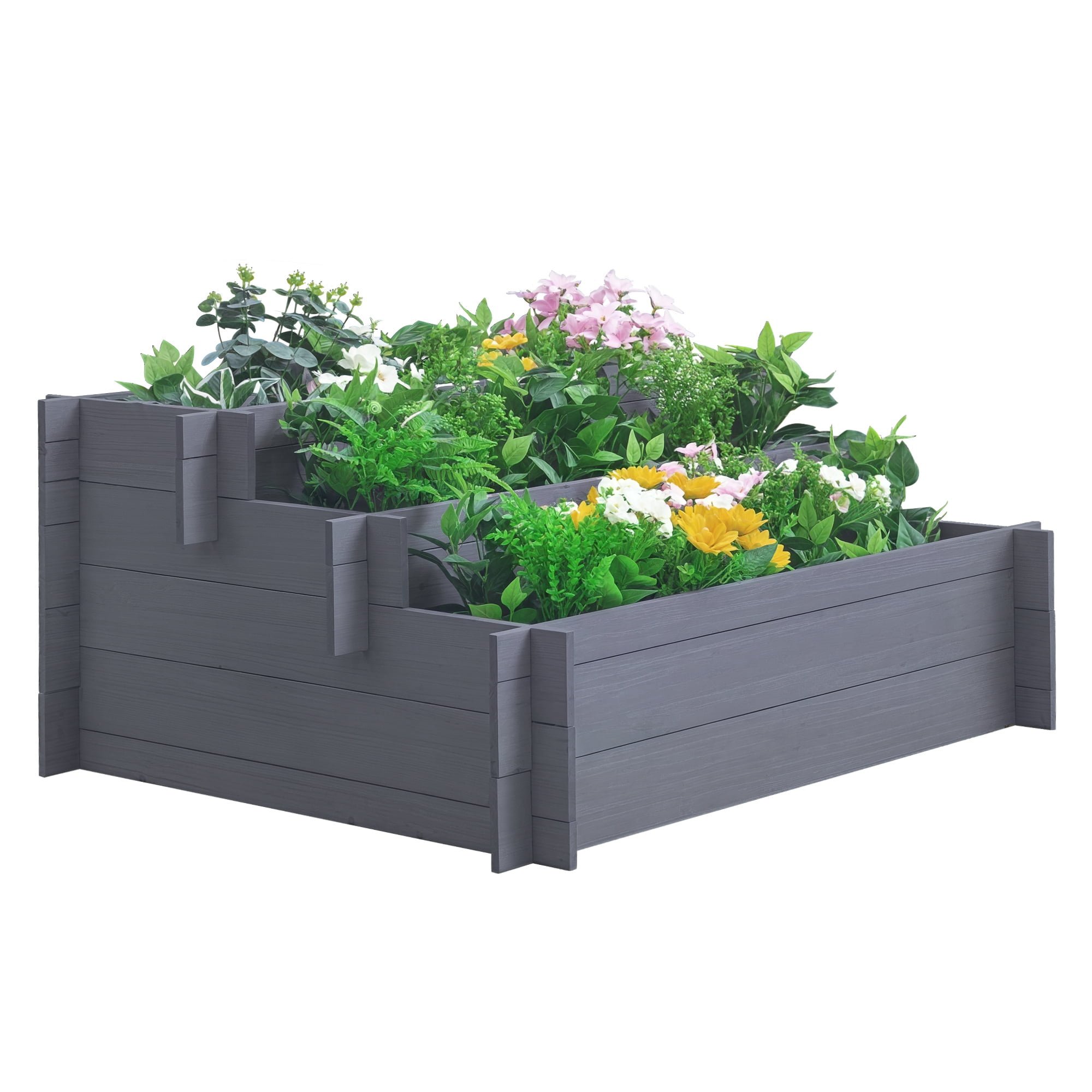 Click here for Outsunny 3-Tier Wood Raised Garden Bed  Elevated P... prices