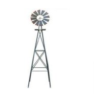 8ft Large Galvanized Windmill, Metal Yard Garden Decor for Outdoors ...