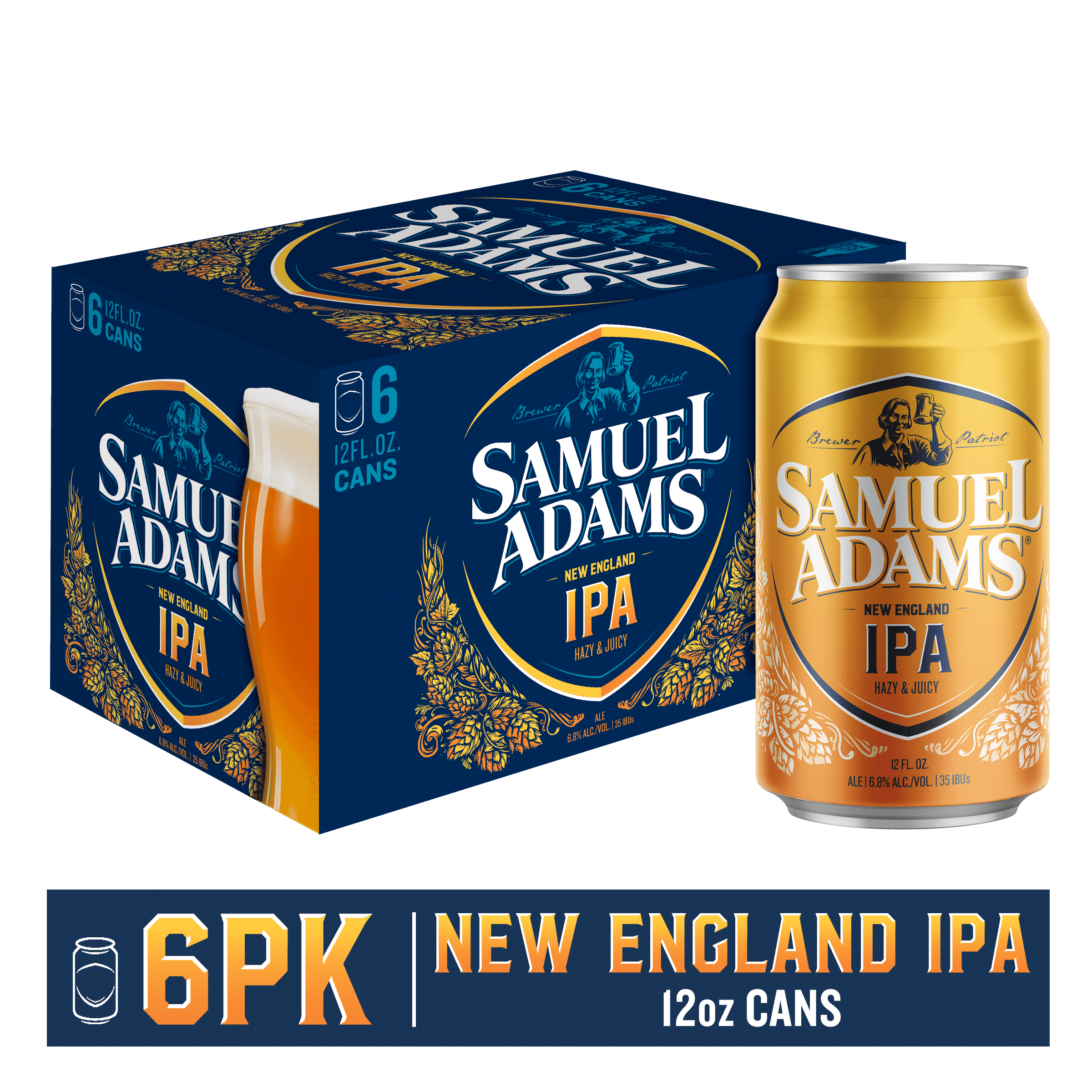 Samuel Adams New England IPA beer, 6 pack, 12 fl oz cans - Walmart.com ...