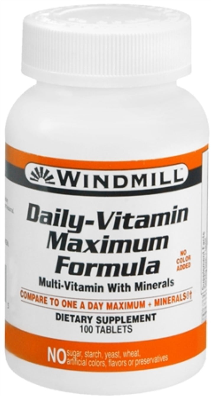Windmill Daily Vitamin Tablets Maximum Formula 100 Tablets (Pack of 2 ...