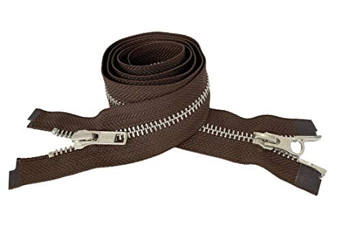 YKK #5 Medium Weight Aluminum Brown"2-Way" Dual Separating Jacket ...