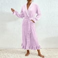 MEICHEN Plush Robes for Women Fleece Maxi Robe for Women Lace Trim ...
