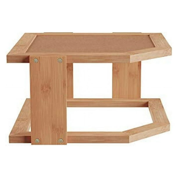 Lavish Home 2-Tier Bamboo Corner Shelf for Kitchen Or Bathroom Cabinet ...