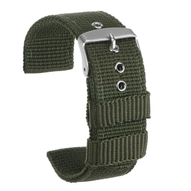 Green Nylon Watch Band 22mm Width Soft and Comfortable Nylon Strap with ...